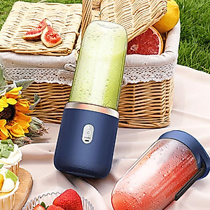 Portable blender USB rechargeable for Shakes and Smoothies, Puree, Crush Ice，powerful cutting force of six blades, Stainless Steel Ice Sabre-Blades,for sports, travel and outdoor