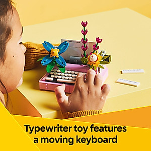 LEGO Creator 3 in 1 Typewriter with Flowers - Easter Basket Gift for Kids - Building Toy with 3 Building Options, Typewriter, Flowerpot with Pen & Notebook, or Keytar - 31169