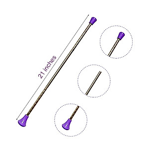 Oiloda Twirling Baton 21 Inches Marching Baton Spinning Dance Baton Metal Gymnastics Parade Stick for Child in Majorette (Purple)