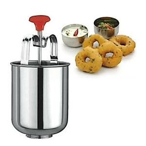 Maruti Enterprises 304 Grade Stainless Steel Medu Vada Maker | Medu Wada Maker | Donut Maker Dispenser | Stainless Steel Tool Kitchen Pastry Making | Bake Ware | South Indian Utensils – Pack of 1