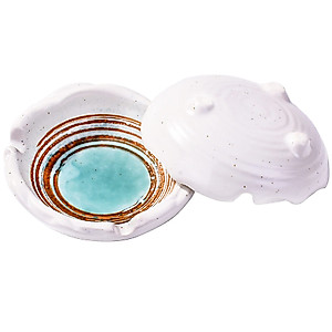 Ashtrays Set of 2, Ceramic Ashtrays, Small Ashtrays for Home, Outdoor, Garden, Balcony, Patio use