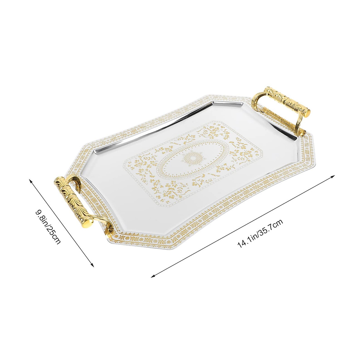 Zerodeko 2 pcs Nuts Platters Golden Holder Snacks Condiments Restaurant Trays Tray Storage Serving Jewelry Dessert Steel Metal with Kitchen Vintage Handles Platter Table Stainless Service