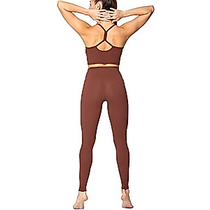 Sunzel Workout Leggings for Women, Squat Proof High Waisted Yoga Pants 4 Way Stretch, Buttery Soft 28" Inseam Wine Red Medium