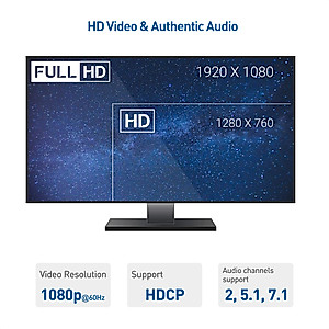 Cable Matters 2-Pack Unidirectional DisplayPort to HDMI Cable 6 ft, Gold-Plated DP to HDMI Cable, Display Port to HDMI Adapter Cable, 6 Feet