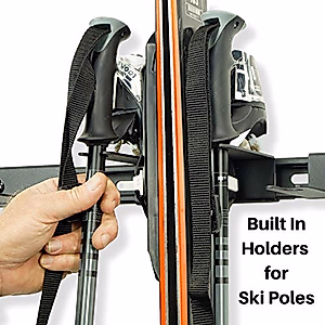 Koova Ski Rack For Garage Wall Storage | Indoor Ski Storage Racks | Ski Rack Garage Storage for Shed Organization | Pole Ski Holder & Winter Sports Organizer For Garage | Ski Hooks for Wall | USA Made