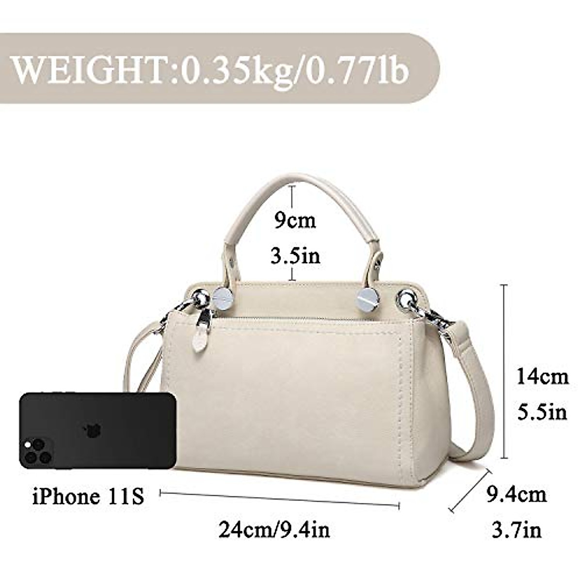 Kasqo Small Satchel Handbags for Women, Fashion Leather Top Handle Satchel Bag Shoulder Purse Crossbody Bags for Teen Girls