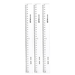 HARFINGTON 3pcs Straight Ruler 30cm Metric Clear Measuring Tool with PVC Bag for Classrooms Home Office, Transparent