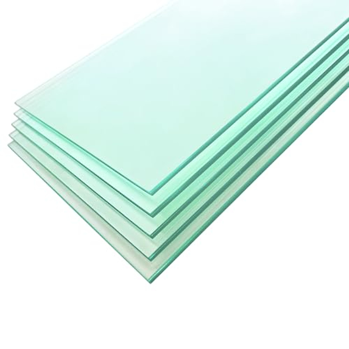 WISDOMFUR Rectangular Tempered Glass Shelf Panel Thick 3/16" Flat 5-PK 10" X 36" 5-PK