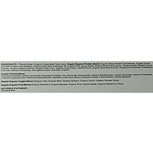 Orgain Organic Kids Protein Nutritional Shake, Chocolate - Great for Breakfast & Snacks, 21 Vitamins & Minerals, 10 Fruits & Vegetables, Gluten Free, Soy Free, 8.25 oz, 12 Count (Packaging May Vary)