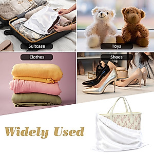 GDBEH 3 Pack Dust Bags for Purses and Handbags，Silk Purse Dust Bags for Storage， With Drawstring Large Dust Bags for Handbag， Dust Covers for Purse Shoes Boots (White, 19.6 × 15.7 in)