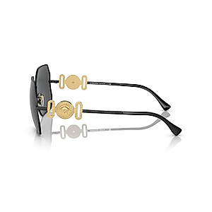 Versace Unisex Sunglasses Matte Black Frame, Dark Grey Lenses, 58MM