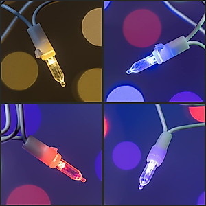 YULETIME 66 Feet 200 Count Color Changing LED String Lights with 10 Modes Remote Control, Warm White/Multicolor Variable Color Christmas Lights (White Wire)