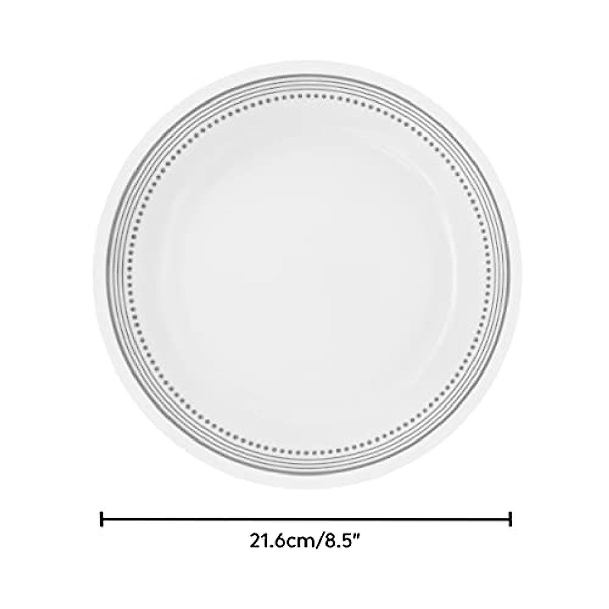 Corelle Dinnerware Set (4pc Set, Mystic Gray)-Set for 4 | Includes 4 x Side Plates | 80% Recycled Glass | 3 X More Durable, Half the Space & Weight of Traditional Ceramic