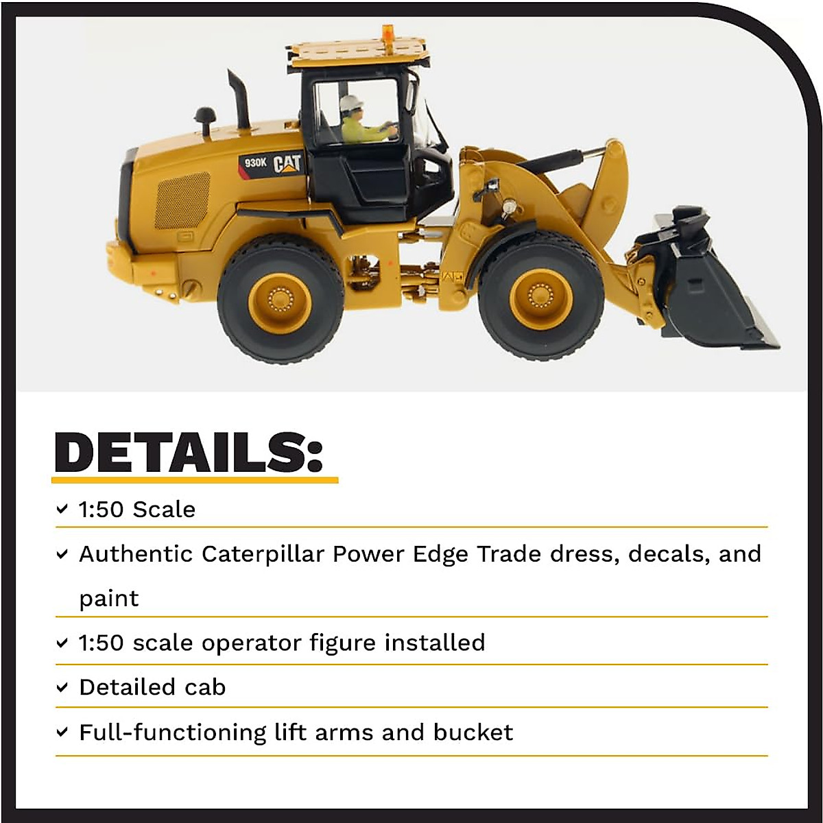 1:50 Caterpillar 930K Wheel Loader – High Line Series by Diecast Maters - 85266