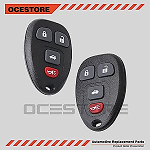 OCESTORE 2Pcs Car Key Fob Keyless Entry Remote KOBGT04A 4-btn Compatible with ACROSSE Cobalt Malibu G5 G6 Grand Prix Solstice Aura Sky 15252034