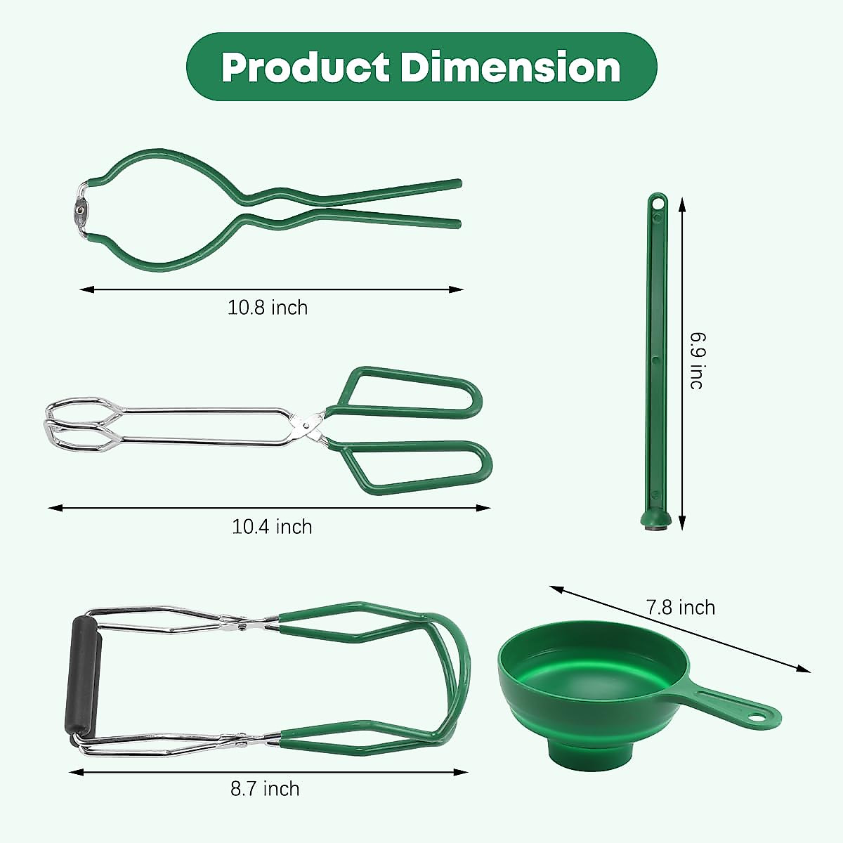 Fulgutonit Stainless Steel 21.5QT Water bath Canning Pot with Rack & Lid, Canning Supplies Starter Kit and 6 Pieces Canning Tools Set, Water bath Canner for Beginner