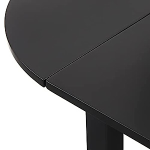 Target Marketing Systems Tiffany Two-Toned Single Drop Leaf Dining Table for Small Spaces, and Apartments, Made of Solid Rubberwood, Expands from 30" to 43", Black