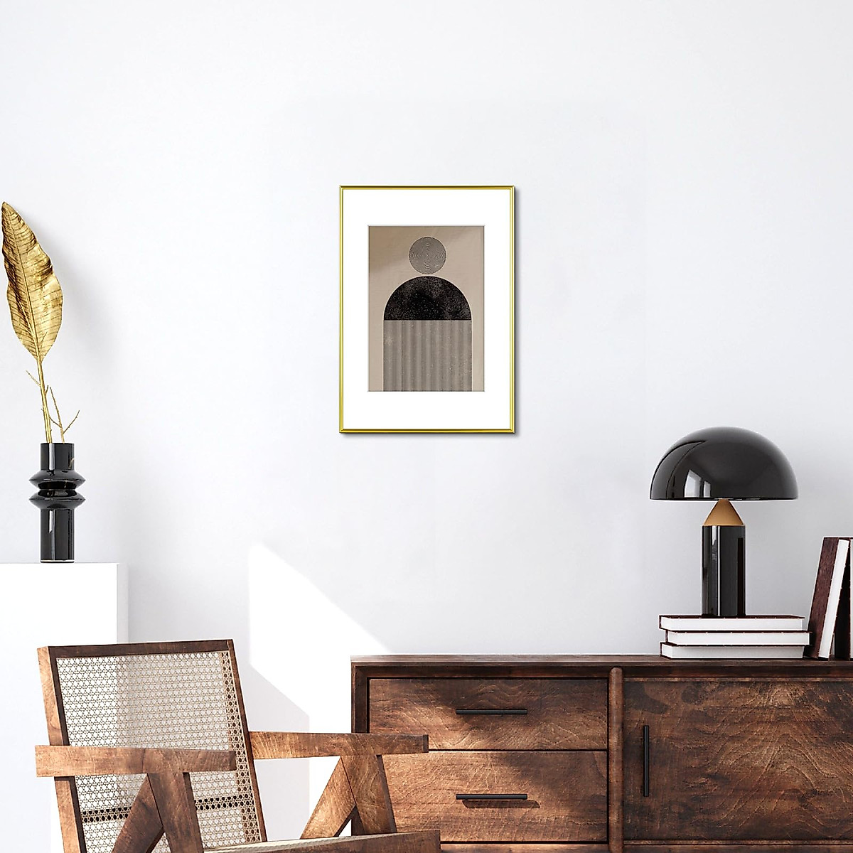 Homso A3 Picture Poster Frame, Display Pictures A4 with Mat or 11.7x16.5 Without Mat, Thin Border Metal with Plexiglass for Horizontal and Vertical, Gold