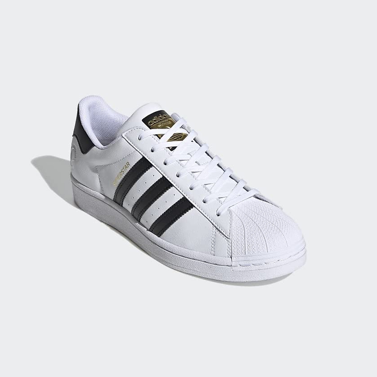 adidas Originals Men's Superstar Discontinued Sneaker, White/Black/Green (Vegan), 10