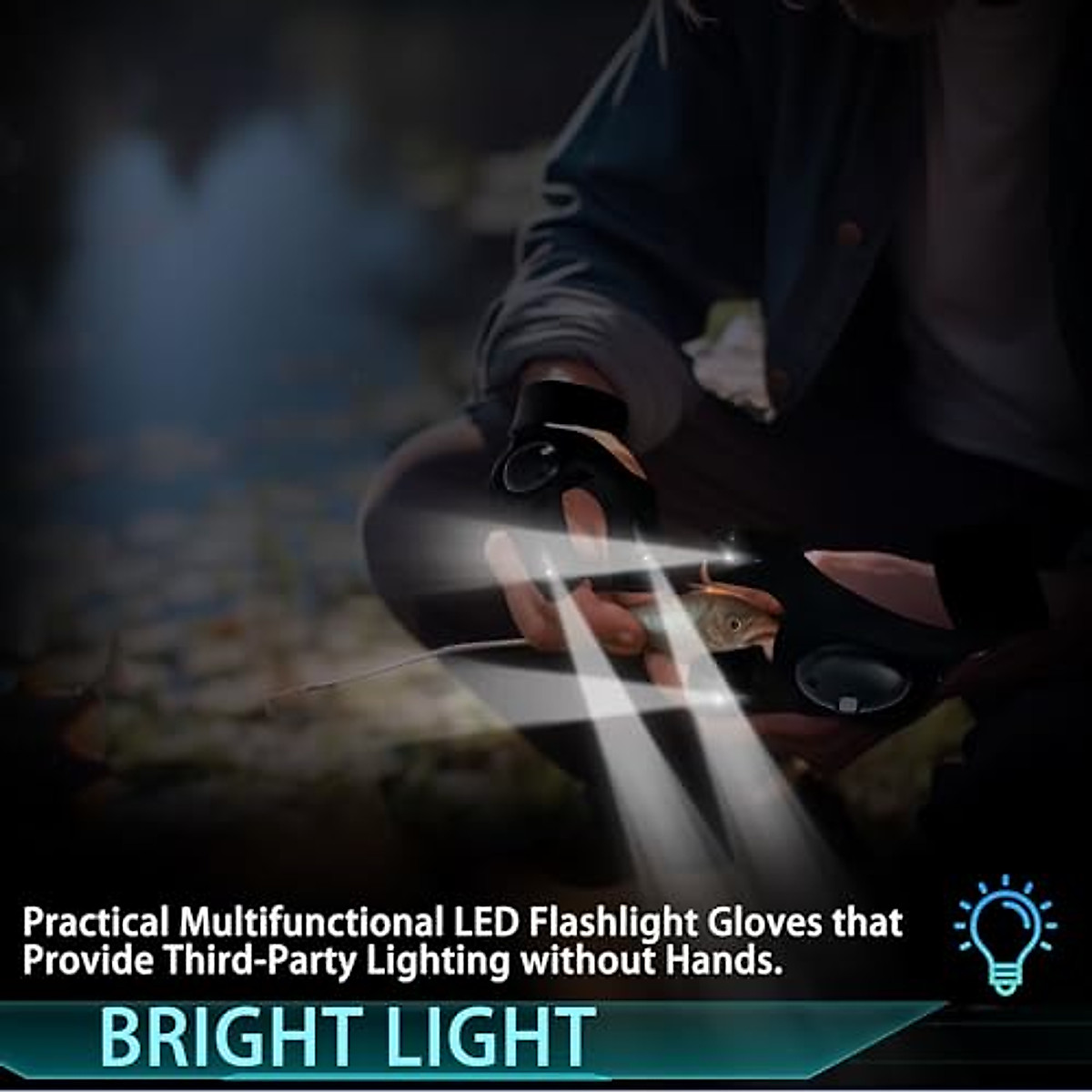 LED Flashlight Gloves Gifts for Men,Fathers Day Men Gift Hands-Free Lights Tools for Fishing Camping Repairing,Cool Gadget Unique Men Birthday Gifts