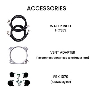 Equator All-in-One Washer Dryer VENTLESS/VENTED PET cycle 1.62cf/15lbs+Portability Kit in White (WHITE)