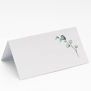 Watercolor Place Cards for Wedding or Party, Seating Place Cards for Tables, Scored for Easy Folding, 100 Pack, 2 x 3.5 Inches