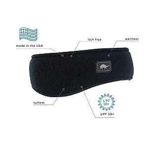 Original Turtle Fur Fleece - Earband, Heavyweight Fleece Headband, Black