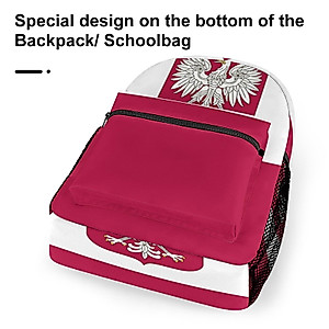 Polish Flag Eagle Travel Laptop Backpack Casual Daypack with Mesh Side Pockets for Book Shopping Work