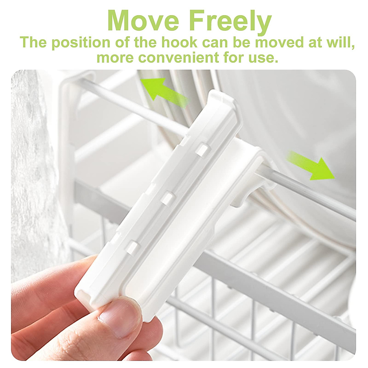 UFURMATE Cup Drying Hooks, 8Pcs Glass Bottle Drying Rack Hooks Shelf Basket Rack Hooks Bottle Drying Rack Stand Cup Holders for Dish Drainer Rack (White)