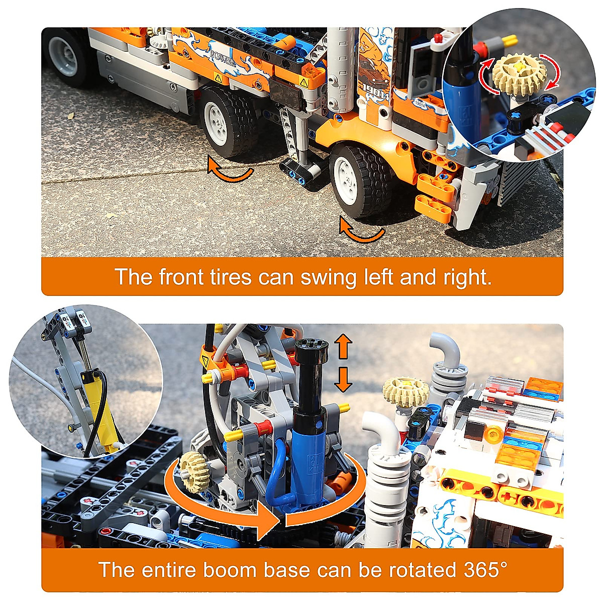 Mould King Concrete Pump Truck Building Set for Kids Ages 8+, Terrain Tow Truck Model Toys (2,098Pieces)