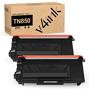 v4ink Compatible Toner Cartridge Replacement for Brother TN850 TN-850 TN-820 TN820 use with HL-L5200DW HL-L6200DW MFC-L5700DW MFC-L5800DW MFC-L5900DW DCP-L5600DN Printer (2 Packs, New Version)