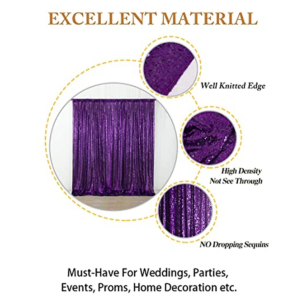 Sequin Backdrop Curtain 5FTx7FT Purple Sequin Photo Booth Backdrop Window Curtain DIY Wedding Backdrop Purple Shimmer Backdrop Baby Shower Backdrop Grad Party Birthday