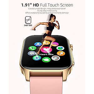 Smart Watch, Infrared True Blood Oxygen Monitor, 1.91" HD Smartwatch for Women with Heart Rate, Blood Pressure, Sleep Monitor, IP68 Waterproof Fitness Tracker Compatible with Android iOS iPhone