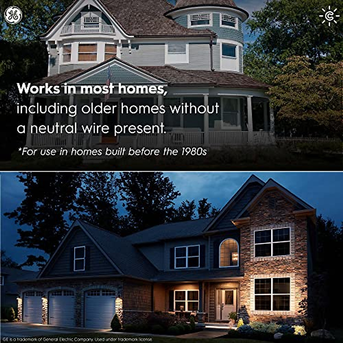 GE CYNC Smart Light Switch On/Off Toggle Style, No Neutral Wire Required, Bluetooth and 2.4 GHz Wi-Fi 3-Wire Switch, Works with Alexa and Google Home