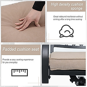 Sophia & William Outdoor Metal Swivel Chairs Set of 2 Patio Dining Rocker Chair with Cushion Furniture Set for Garden Backyard Bistro, 300 lbs