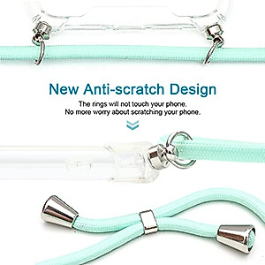 KAPUCTW Crossbody Lanyard Case for Samsung Galaxy A32 5G 6.5" + 1 x Tempered Glass Screen Protector,Adjustable Cord Strap Necklace Phone Cover TPU Silicone Protective Case for Samsung A32 5G,Green