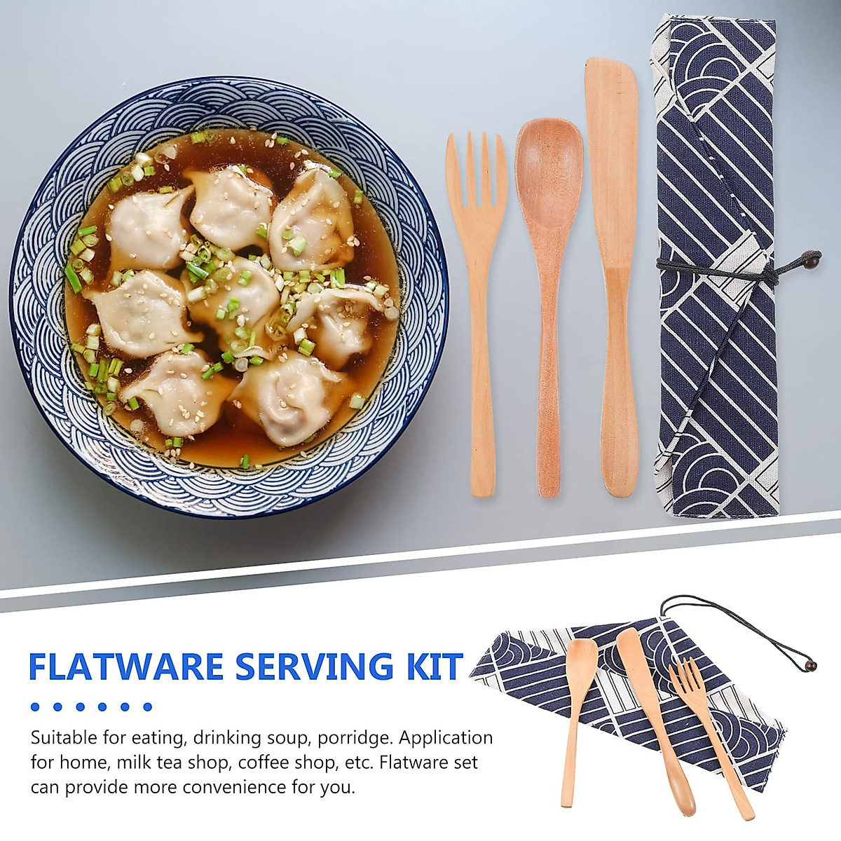 1 Set Wooden Fork Spoon Exquisite Cutlery Kit Wooden Cutlery Wooden Spoon Fork Kit Steak Eating Cutlery Home Tableware Kit Food Flatware Household Flatware Steak Cutter