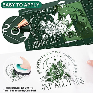 VINYL FROG Metallic Foil HTV Vinyl Roll 12"x5ft Dark Green Chrome Heat Transfer Vinyl Iron on Vinyl Easy to Cut & Weed DIY Heat Press Design for T-Shirts