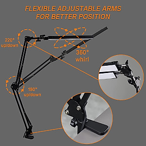 Hitish LED Desk Lamp, 24W Super Bright Architect Desk Lamp with 3 Color Modes & 10 Brightness Levels for Home & Office, Eye Protection Swing Arm Desk Lamp with Base & Clamp for Study, Work, Monitor