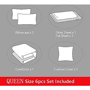 ROWADALO 6 Pieces Gamer Bedding Set for Boys Gaming Comforter Queen Size, Game Controller Comforter for Teen 3D Gamepad Microfiber 6 Piece Bed in A Bag Kids Bedding Sets with Sheets,DJT H5030 Queen