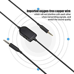 Replacement Audio Cable for Gaming Headset 2M 3.5mm Gold Plated Weaving Audio Cord for Logitech Astro A10 Astro A40 Gaming Headset
