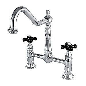 Kingston Brass KS1171PKX Duchess Bridge Kitchen Faucet, 8-3/4", Polished Chrome