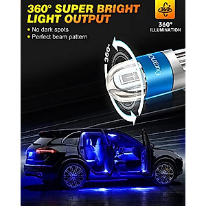 Ouranos 194 LED Bulb Blue No Polarity 168 T10 2825 LED Light Bulb for Car Interior Dome Map Door Courtesy License Plate Lights, Car Interior Atmosphere Blue Light Bulb