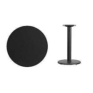 Flash Furniture 30'' Round Black Laminate Table Top with 18'' Round Table Height Base