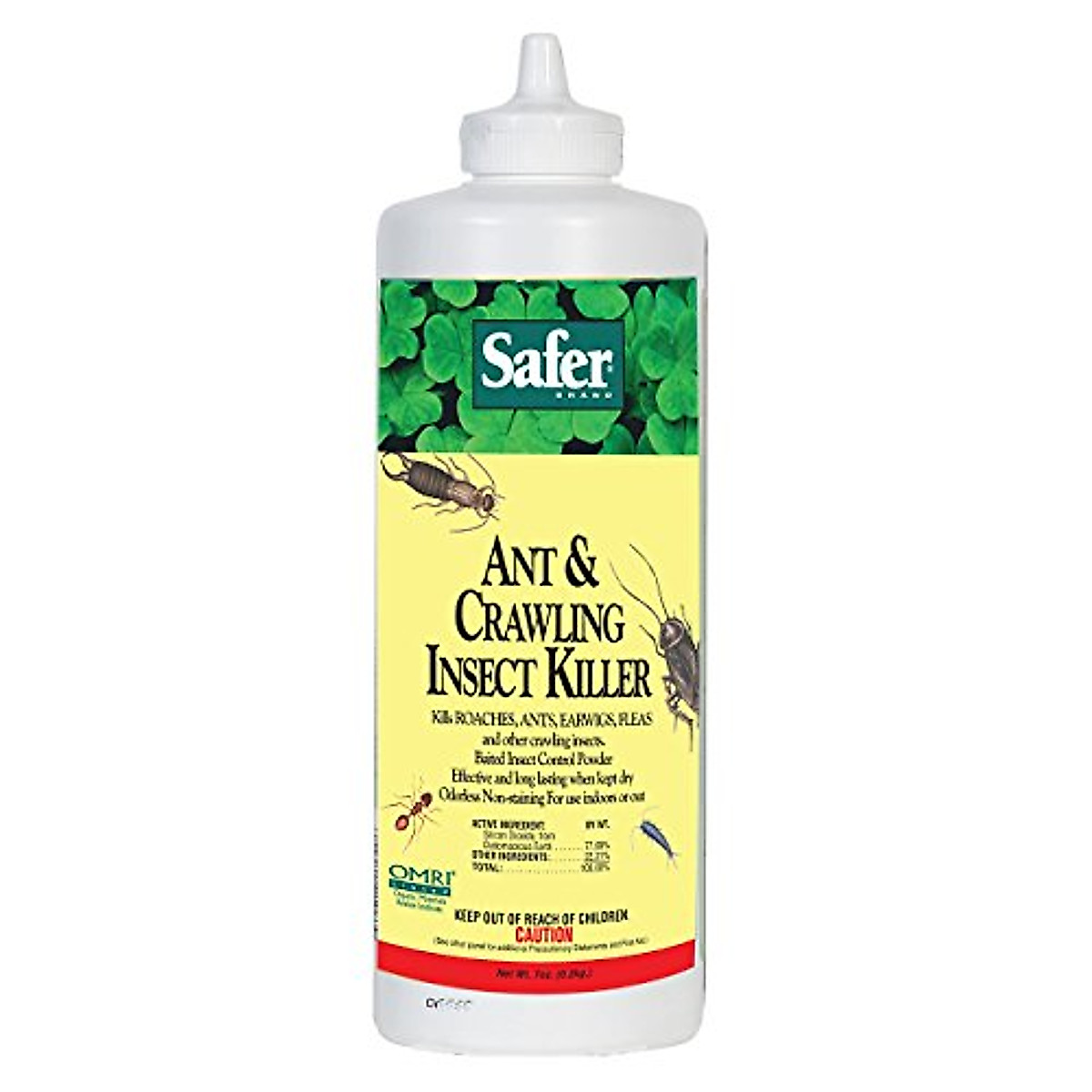 Safer Brand 5168 Diatomaceous Earth Powder Ant, Crawling Insect and Bed Bug Killer, 7 Ounces