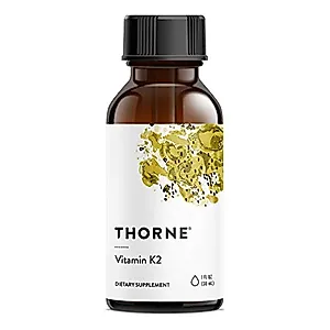 Thorne Vitamin K2 Liquid (1 mg per Drop) - Concentrated Vitamin K2 Supplement for Heart and Bone Support - 1 Fl Oz