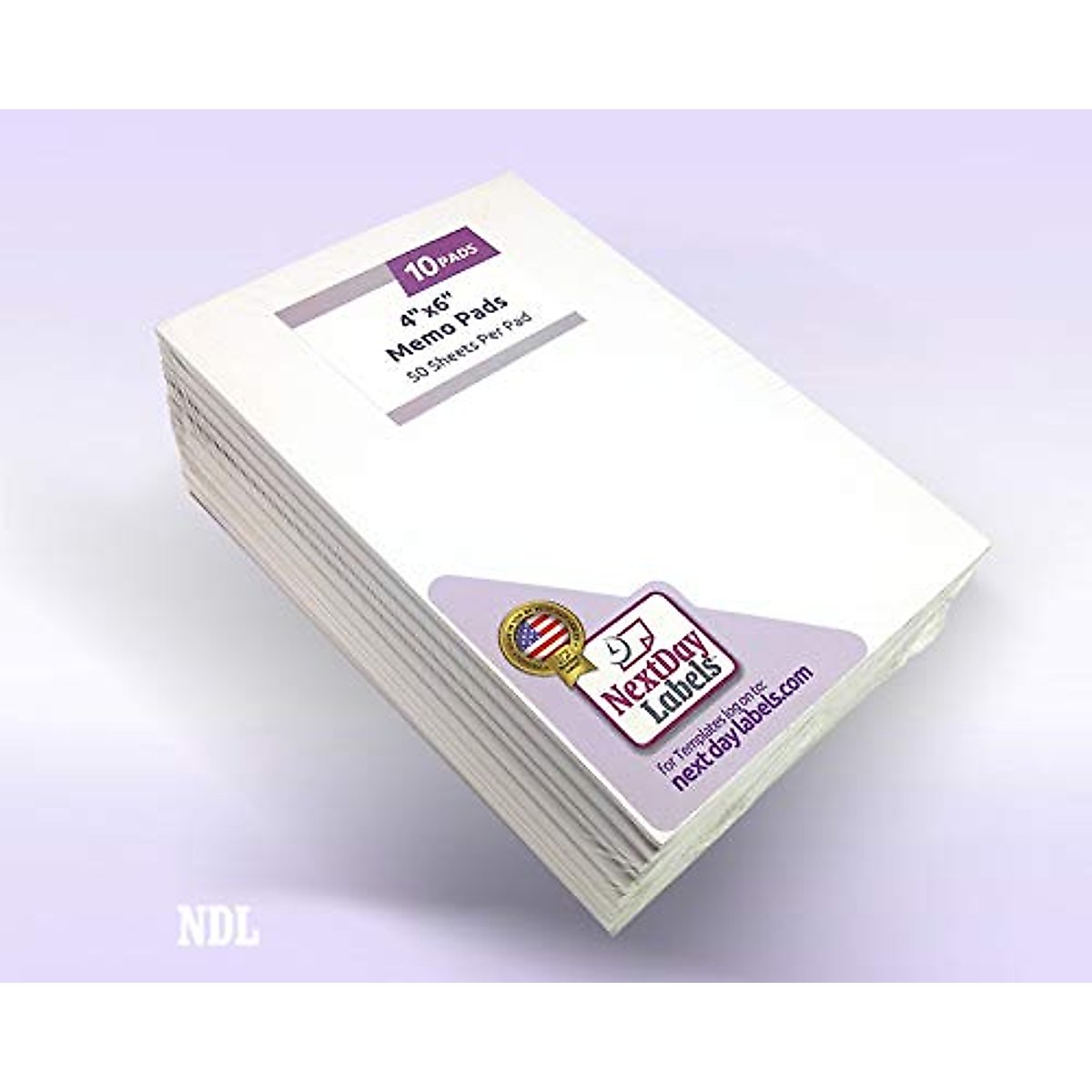 Next Day Labels Memo Pads - Note Pads - Scratch Pads - Writing pads - 10 Pads with 50 sheets in Each Pad (4 x 6 inches)