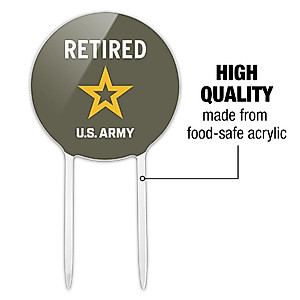Acrylic U.S. Army Retired Logo Cake Topper Party Decoration for Wedding Anniversary Birthday Graduation