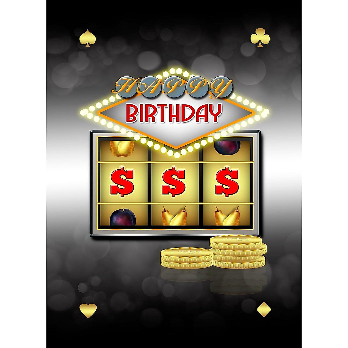 CafePress Birthday Greeting Card Casino Theme With Slots And Folded Greeting Card Matte