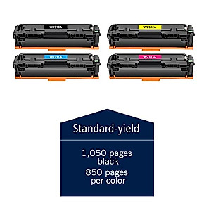 215A Toner Cartridges 4 Pack (with Chip) Compatible Replacement for HP 215A W2310A W2311A W2312A W2313A Work for HP Color Pro M182nw M183fw M182 M183 M155 Series Printer (Black Cyan Yellow Magenta)